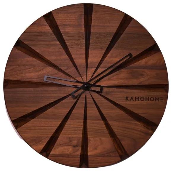 Kamohome Dřevěné nástěnné hodiny ANDROMEDA Průměr hodin: 30 cm, Materiál: Ořech americký