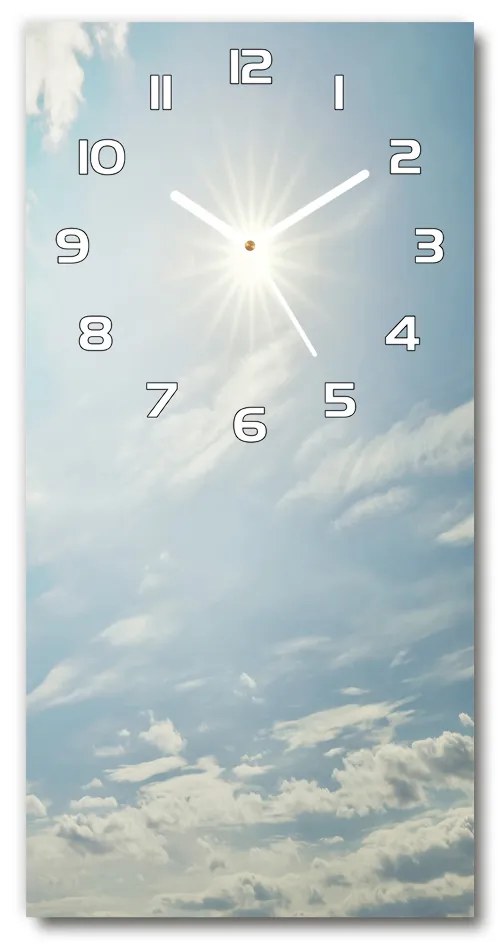 Wallmuralia Nástěnné hodiny tiché Slunce na nebi 30x60 cm