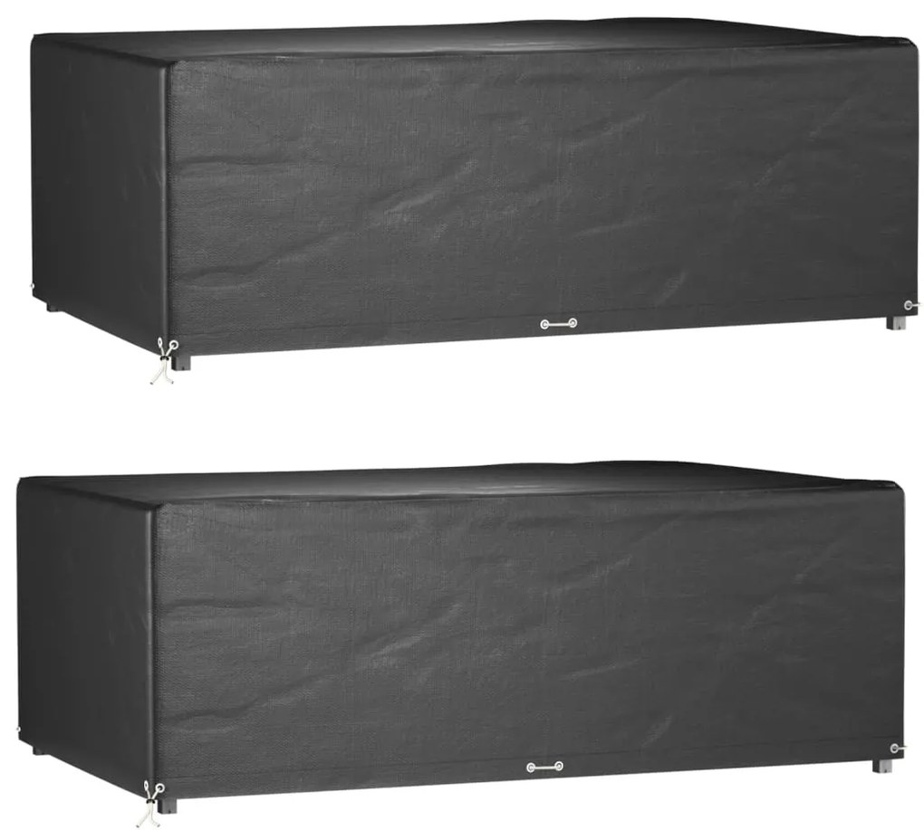 Plachty na zahradní nábytek 2 ks 12 oček 213x132x75 cm obdélník 3155351