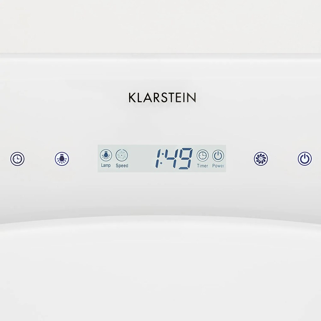 Klarstein Secret Service, digestoř, 110 cm, stropní, 987 m³/h, sklo, LED, bílá