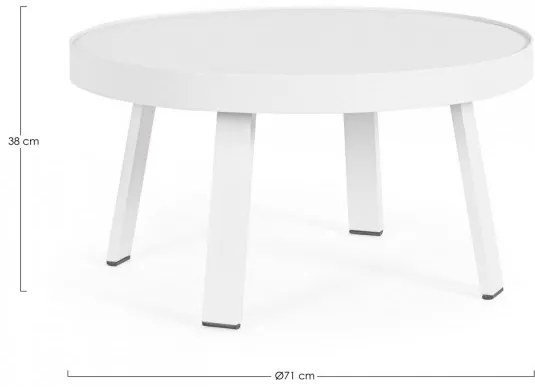 BIZZOTTO Zahradní konferenční stolek SPYRO bílý 71 cm 0663525