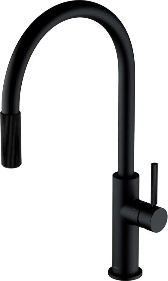 OMNIRES Switch - Dřezová baterie s výsuvnou koncovkou a filtrační funkcí, matná černá SW9059BL