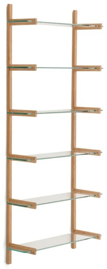 Skleněný modulární policový systém v přírodní barvě 90x202x30,5 cm Sitra – Kave Home