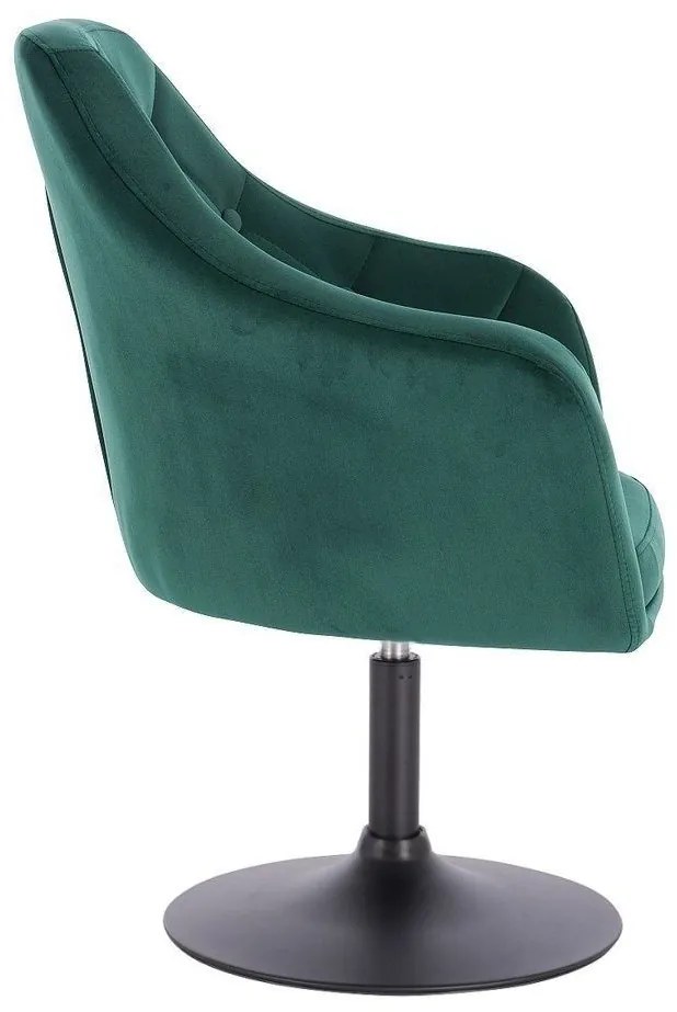 LuxuryForm DESIGN Otočné křeslo ANDORA VELUR na černém talíři - zelené