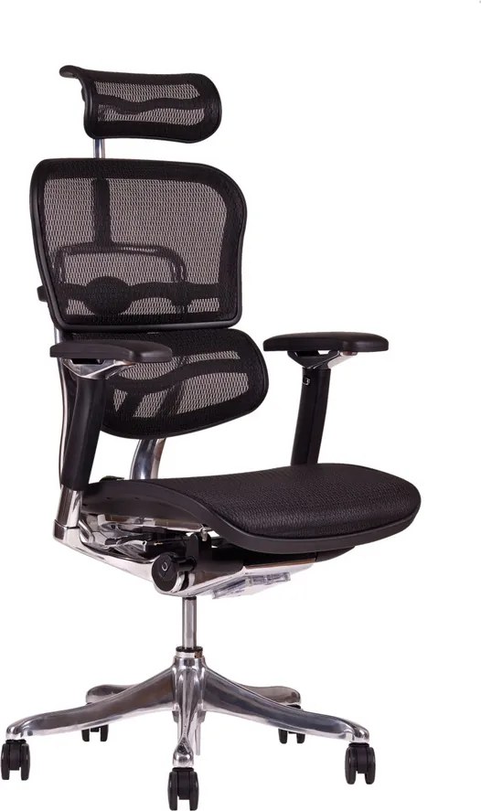 Kancelářská židle na kolečkách Office Pro SIRIUS Q 24 – s područkami i podhlavníkem, nosnost 150 kg