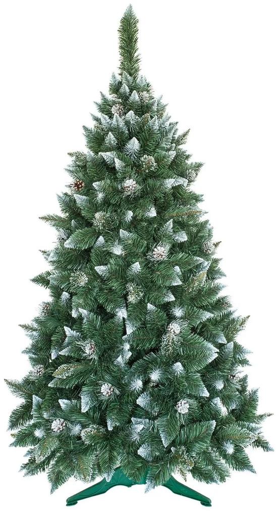 Umělý vánoční stromek Borovice Stříbrná s krystaly ledu 120cm