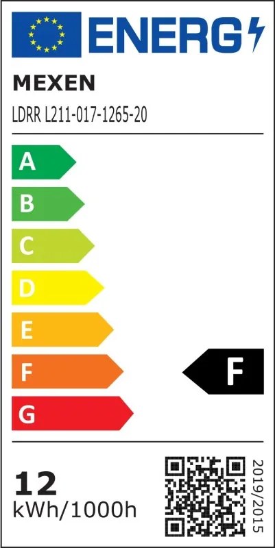 Mexen LDRR, LED stropní svítidlo pro zapuštění 17 x 17 cm, 12W, studená - 6500K, 1320 lm, bílá - L211-017-1265-20