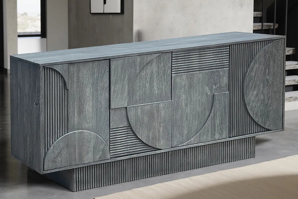 Invicta Mangová komoda ART DECO šedá 170 cm 46801