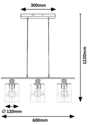 Rabalux 3580 - Lustr na lanku MIROSLAW 3xE27/40W/230V
