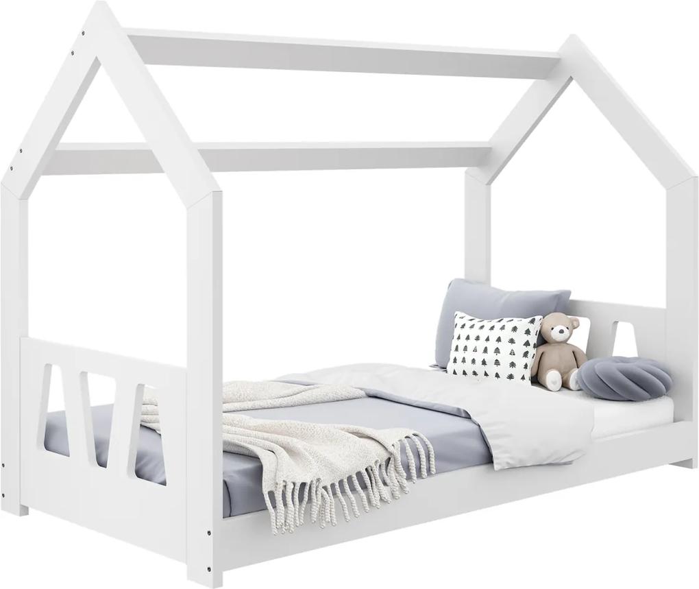 AMI nábytek Dětská postel DOMEČEK D2A 160 x 80 cm masiv bílá