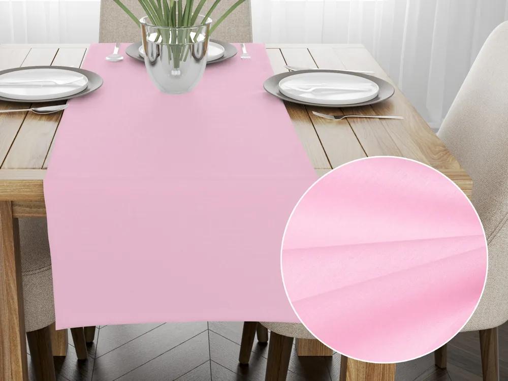 Biante Bavlněný běhoun na stůl Moni MOD-507 Světle růžový 20x180 cm
