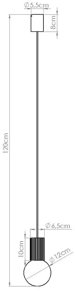 Vínové závěsné svítidlo se skleněným stínidlem ø 12 cm Orbital – Sollux