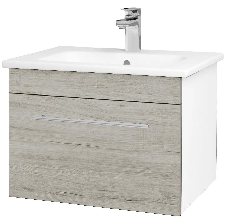 Dřevojas Koupelnová skříň ASTON SZZ 60 Varianta: N01 Bílá lesk / Úchytka T04 / D02 Bříza