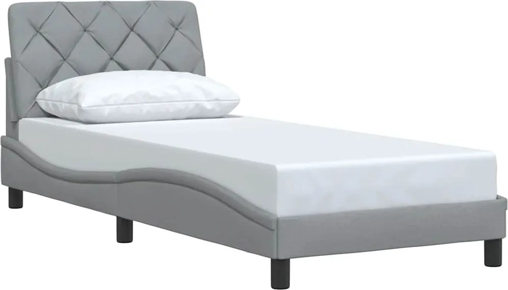 Rám postele bez matrace světle šedá 90 x 190 cm textil 3310566