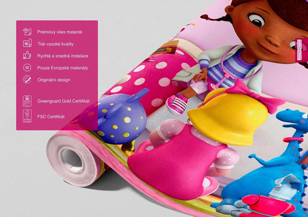 Dětská vliesová fototapeta na zed' Doktorka Plyšáková, Disney | 202 x 90 cm | DFTDNH 5350