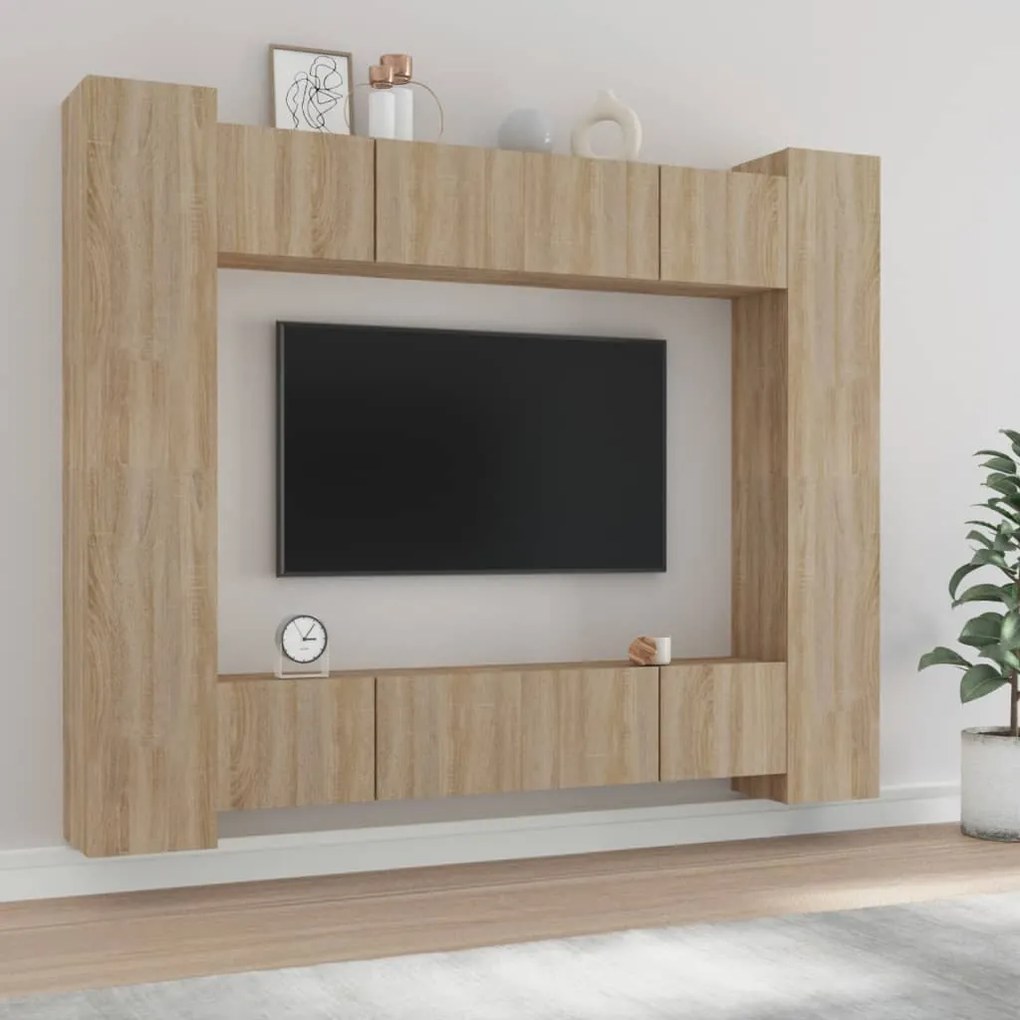 8dílný set TV skříněk dub sonoma kompozitní dřevo 3114232