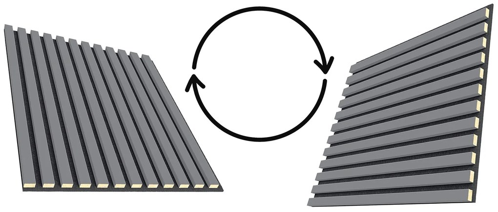 Lameo Akustický panel 3D na filcu - šedý 60x60cm