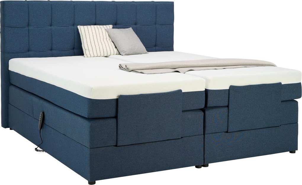 XXXLutz POSTEL BOXSPRING, 180/200 cm, modrá Moderano - Manželské postele - 001933001301