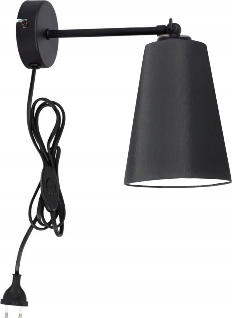 Nástěnná Lampa Abžur Kužel Zástrčka E27 Nastavitelná