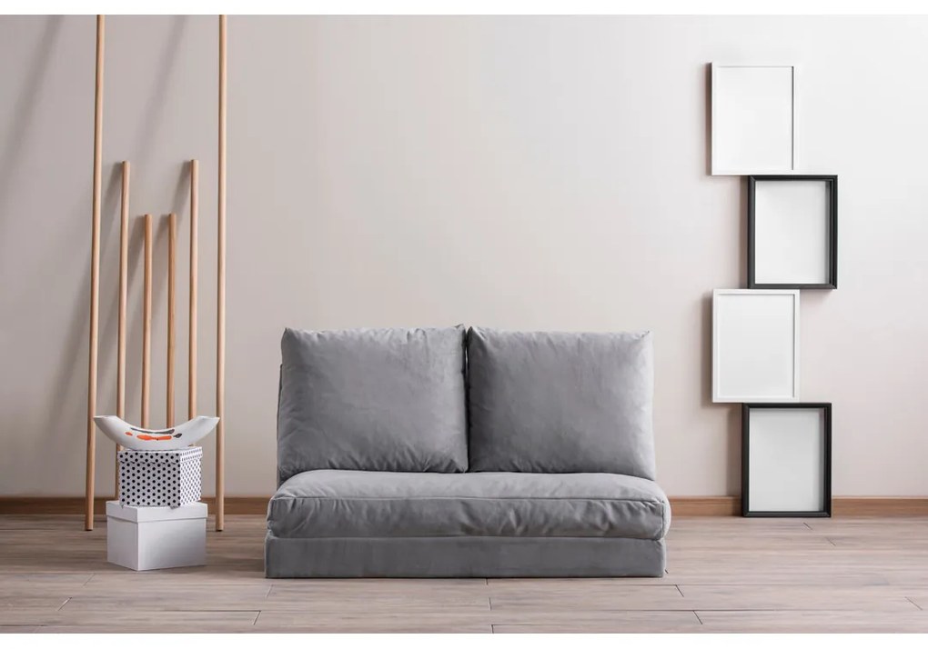 Hanah Home Rozkládací futonová pohovka TAIDA šedá 859FTN1270