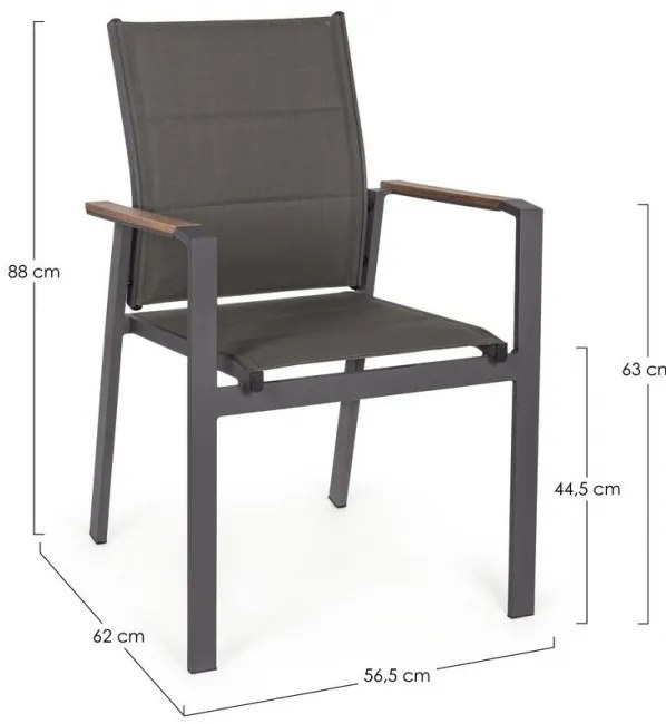 BIZZOTTO Zahradní jídelní židle KUBIK antracit