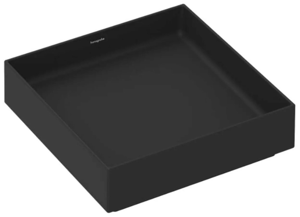 Hansgrohe Xuniva Evo E - Umyvadlo na desku, 40x40 cm, bez přepadu, bez otvoru pro baterii, matná černá 60324670