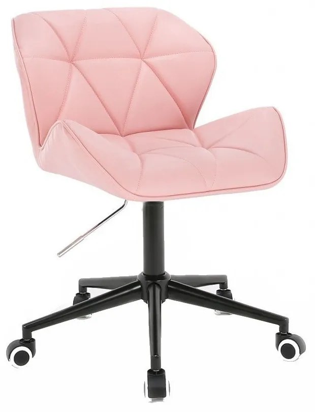 LuxuryForm Židle MILANO na černé podstavě s kolečky - růžová