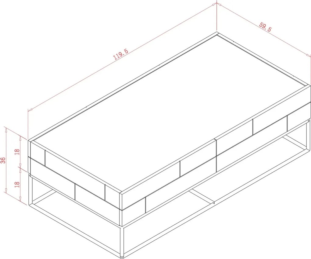 Konferenční stolek Rose Hill 119 cm zelený/zlatý