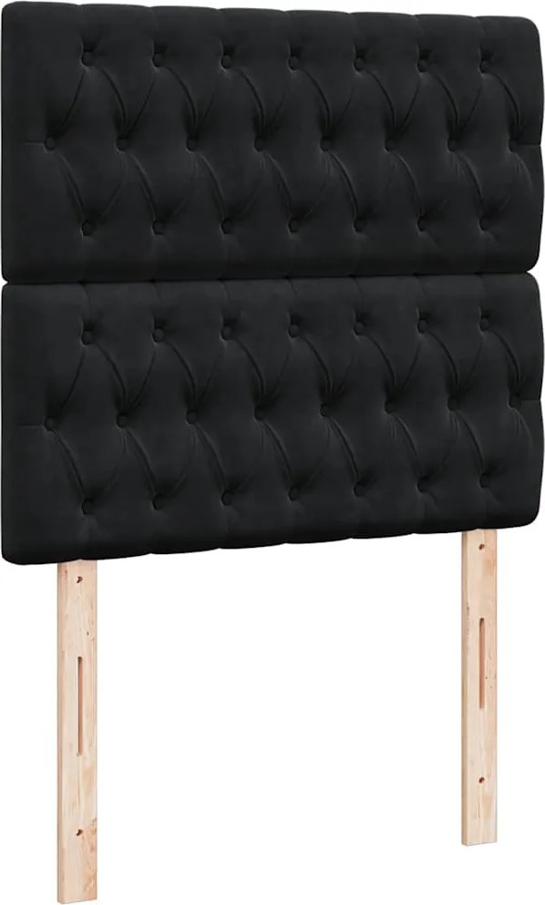 Box spring postel s matrací černá 90x200 cm samet 3292246