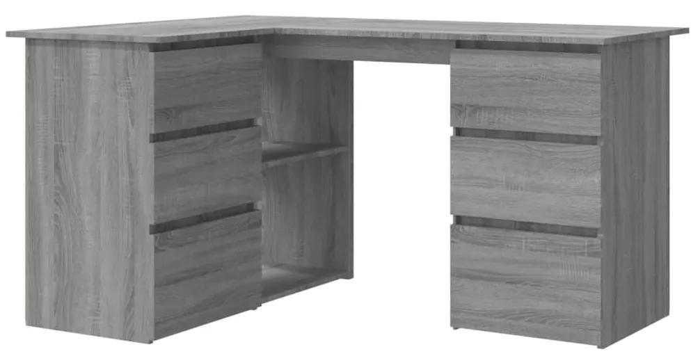 Rohový psací stůl šedý sonoma 145x100x76 cm kompozitní dřevo