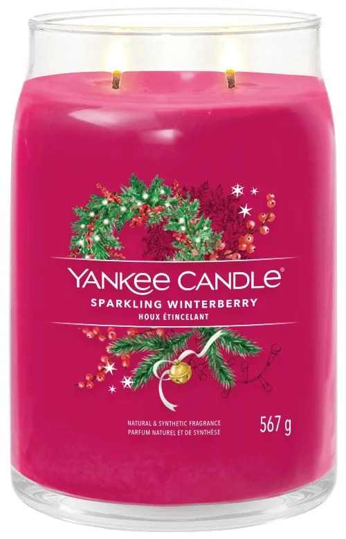 Yankee Candle Signature svíčka velká Sparkling Winterberry, 567g