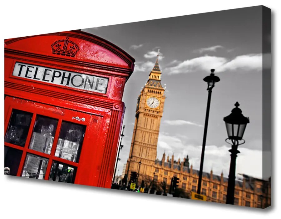 Obraz na plátně Telefonní Budka Londýn 120x60 cm