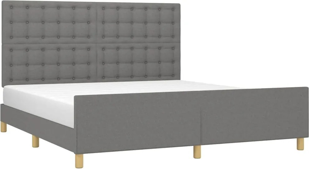 Rám postele bez matrace tmavě šedý 160 x 200 cm textil 3125390