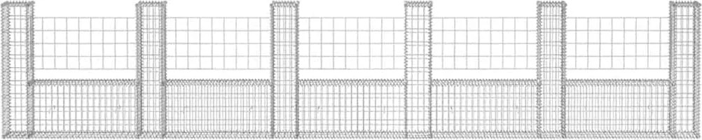 Gabionový koš ve tvaru U pozinkovaná ocel 570 x 20 x 100 cm 142547
