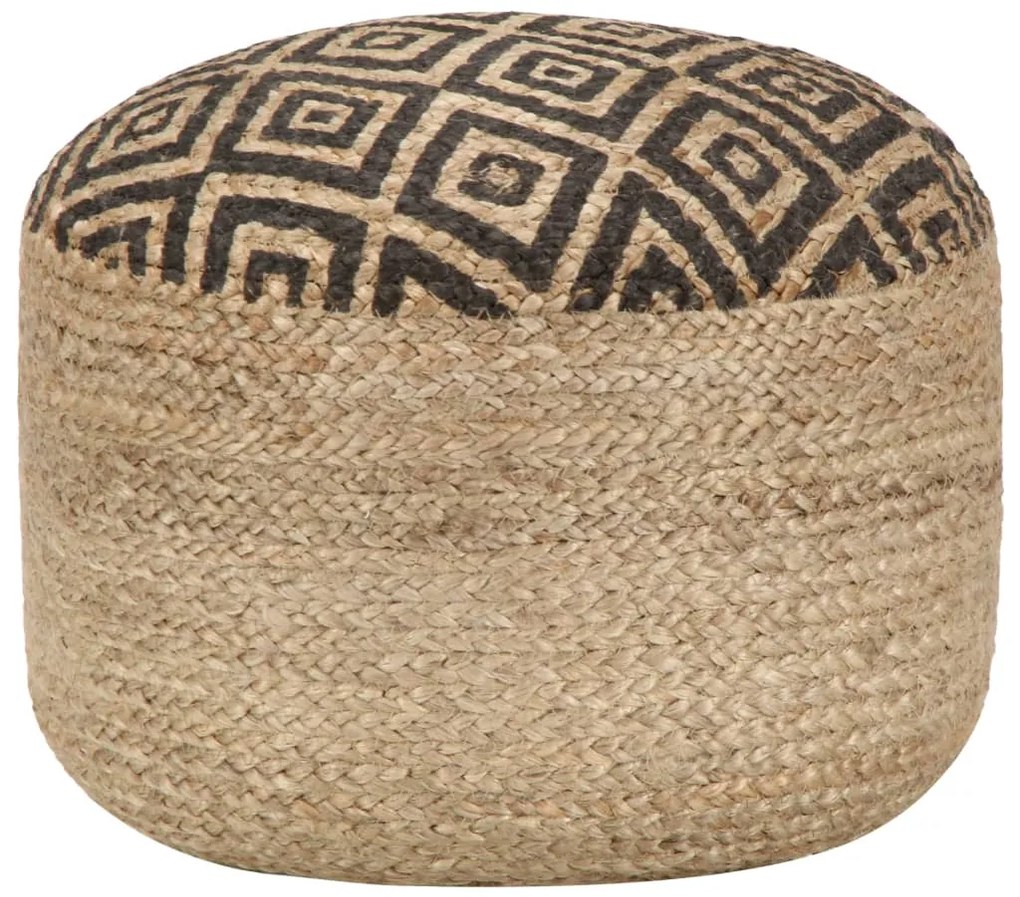 Ručně vyrobený sedací puf černý 45 x 30 cm juta 248086