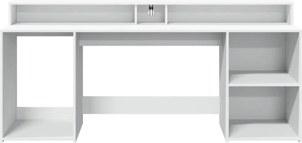 Psací stůl s LED světly bílý 200 x 55 x 91 cm kompozitní dřevo 3309438
