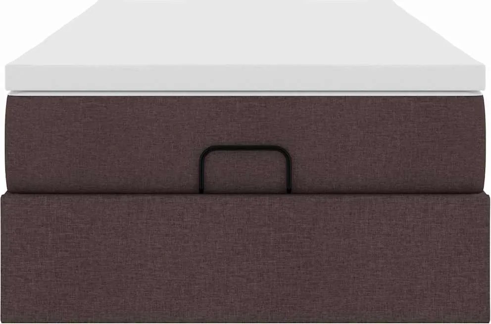Osmanský rám postele s matrací tmavě šedá 80x200cm textil 3311067