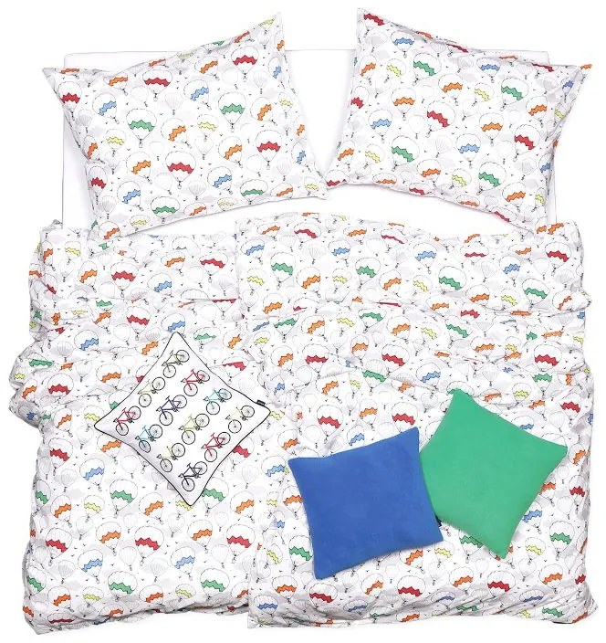 SCANquilt povlečení KLASIK balóny bílobarevná 140 x 200/70 x 90 cm