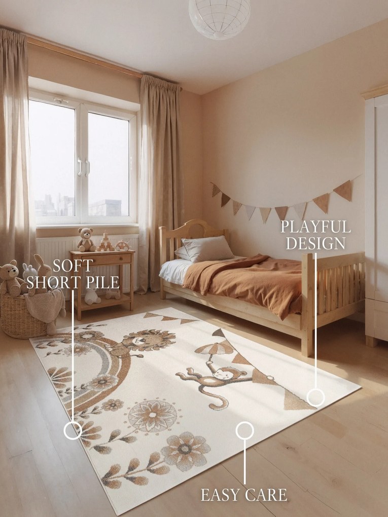 Villeroy & Boch, Dětský kusový koberec Villeroy & Boch Boho Kids 106309 Cream Multicolor, 160x230, bílá, dětský pokoj