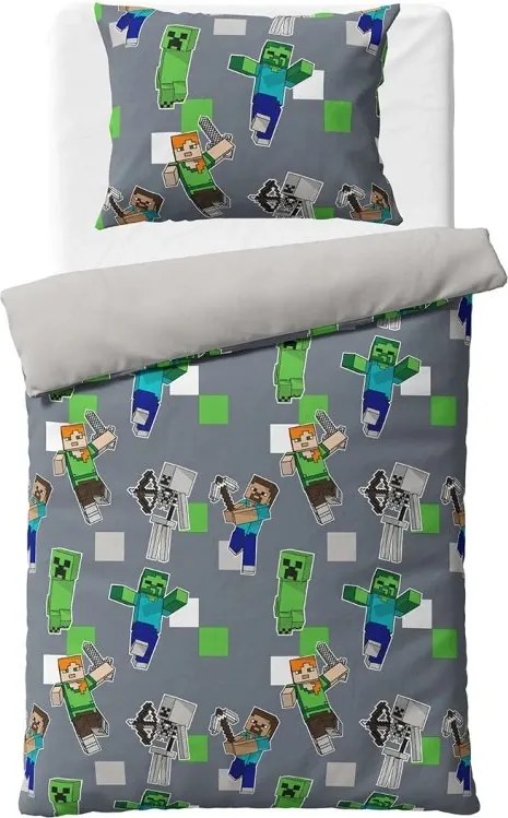 Carbotex Dětské povlečení Minecraft Objev svůj svět 140x200 + 70x90 cm