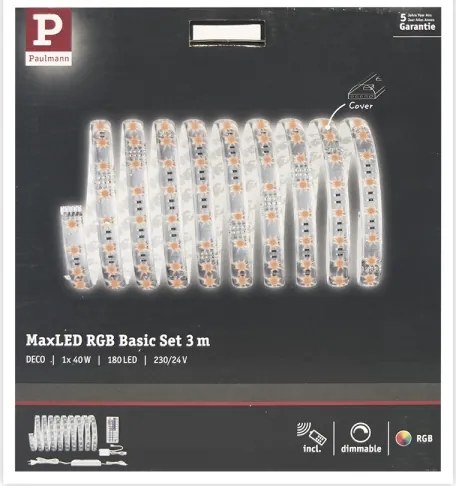 Paulmann 70673 - LED RGB/40W Stmívatelný pásek MAXLED 3m 230V + dálkové ovládání