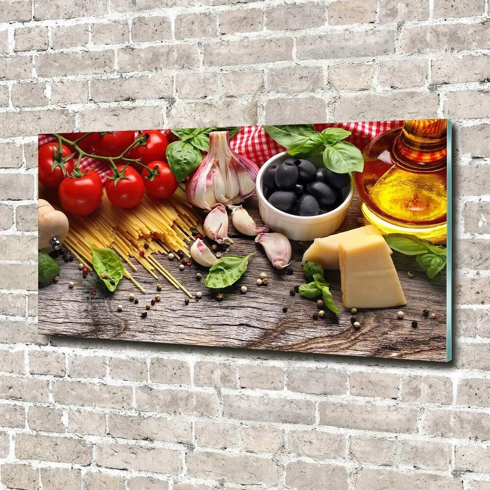 Wallmuralia Foto obraz fotografie na skle Italské jídlo 140x70 cm