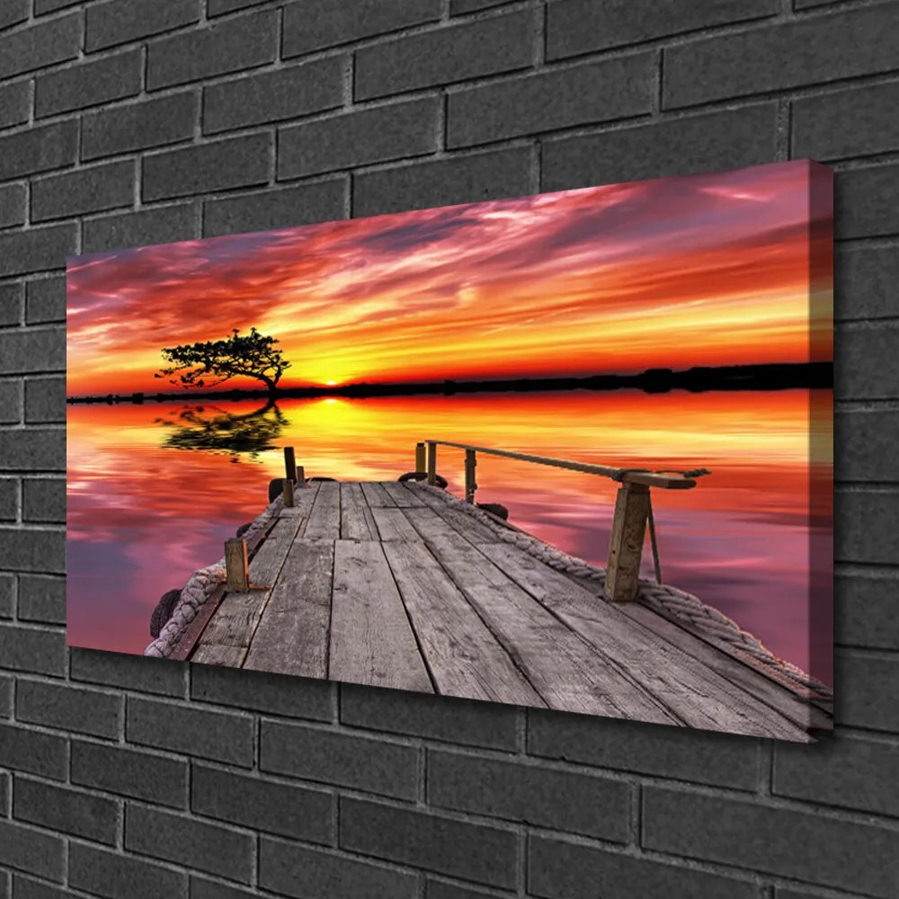 Obraz na plátně Molo Jezero Architektura 120x60 cm