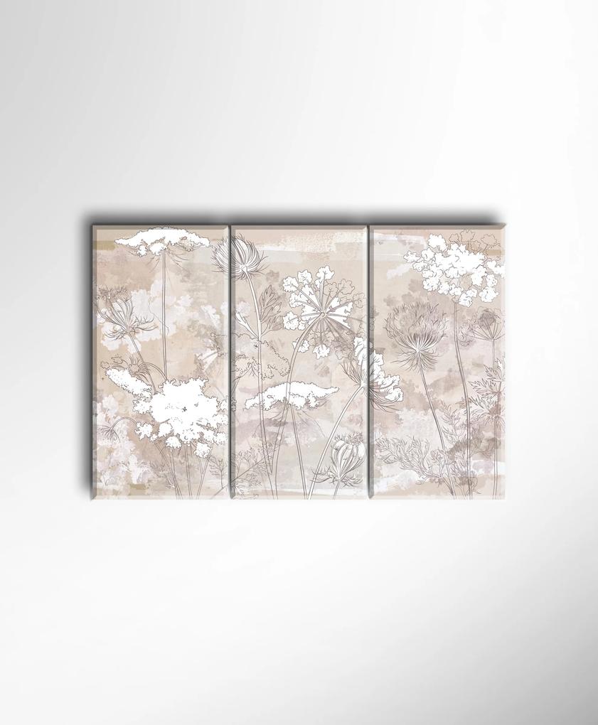 Malvis ® Obraz Kontury rostlin v japonském stylu ROZMĚR (šířka x výška): pětidílné schody obdélník 150x75 cm