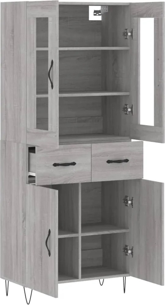 Skříň highboard šedá sonoma 69,5 x 34 x 180 cm kompozitní dřevo 3198567