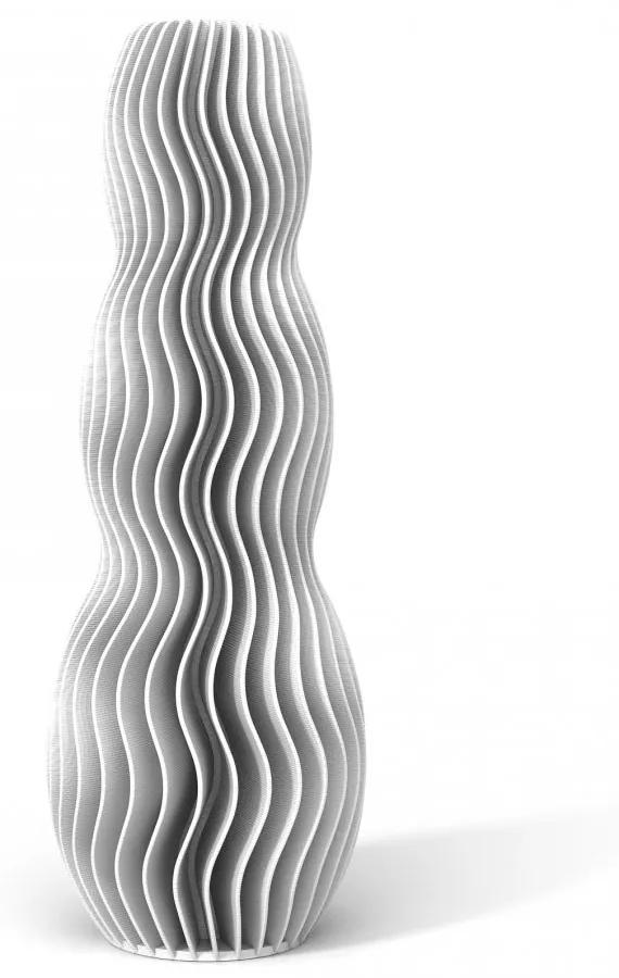 Váza Wave - design Martin Žampach, 3D tisk (FDM) + skleněná zkumavka, bílá