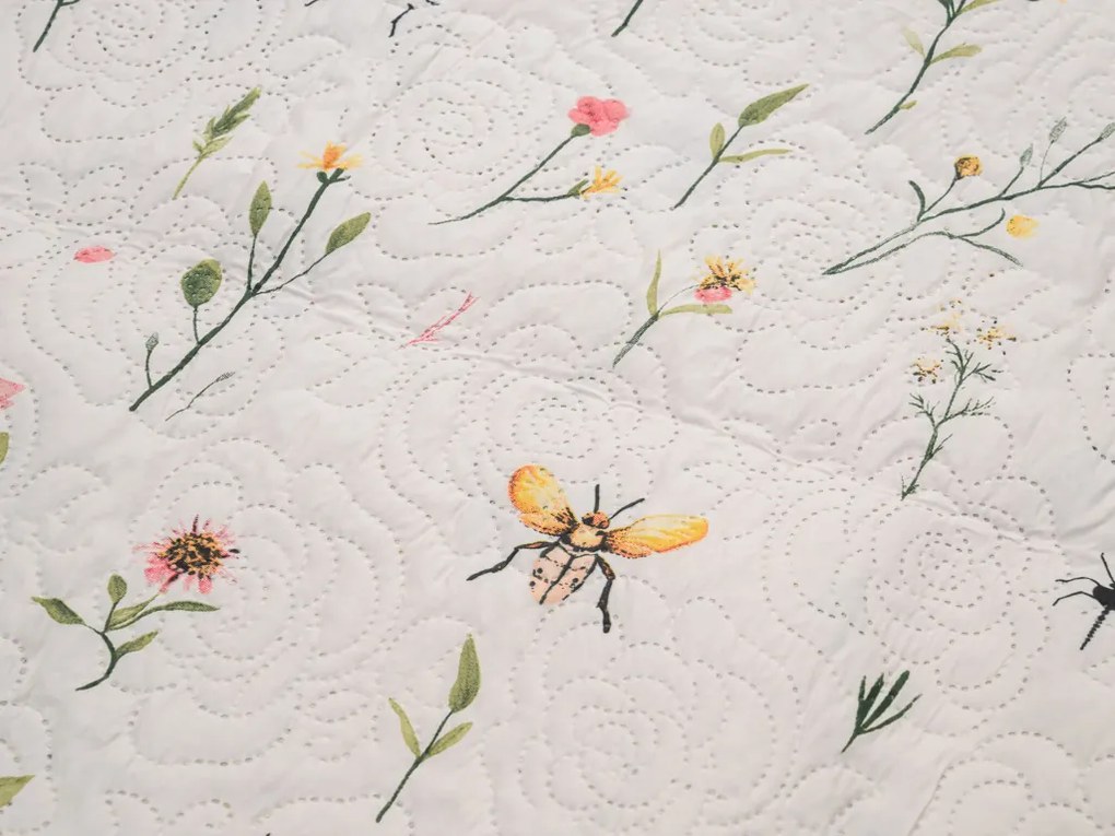 Přehoz na postel INSECTA, krémový Rozměr: 200 x 240 cm
