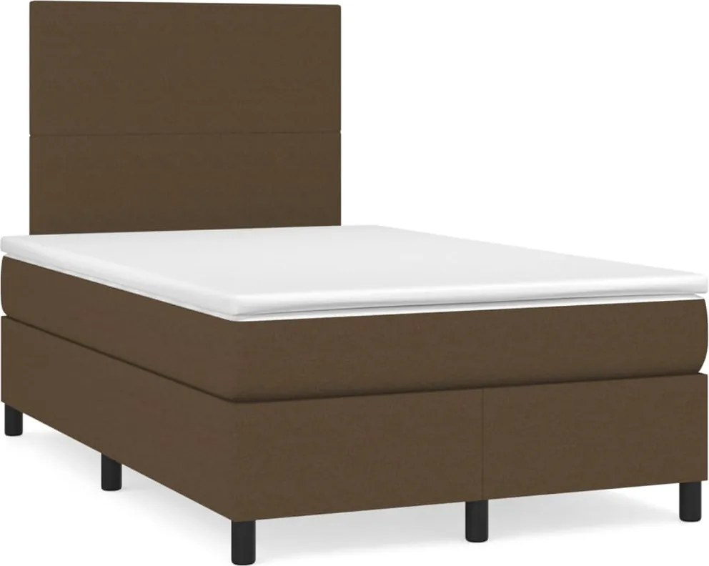 Box spring postel s matrací tmavě hnědá 120x200 cm textil 3141604