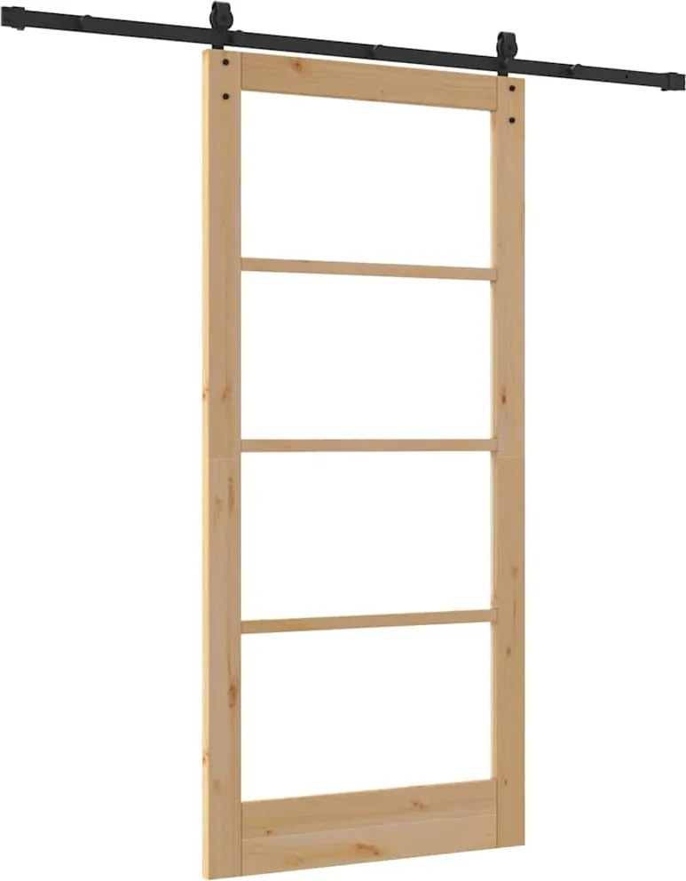 Posuvné dveře 93 x 202 cm Masivní borové dřevo a sklo 3332399