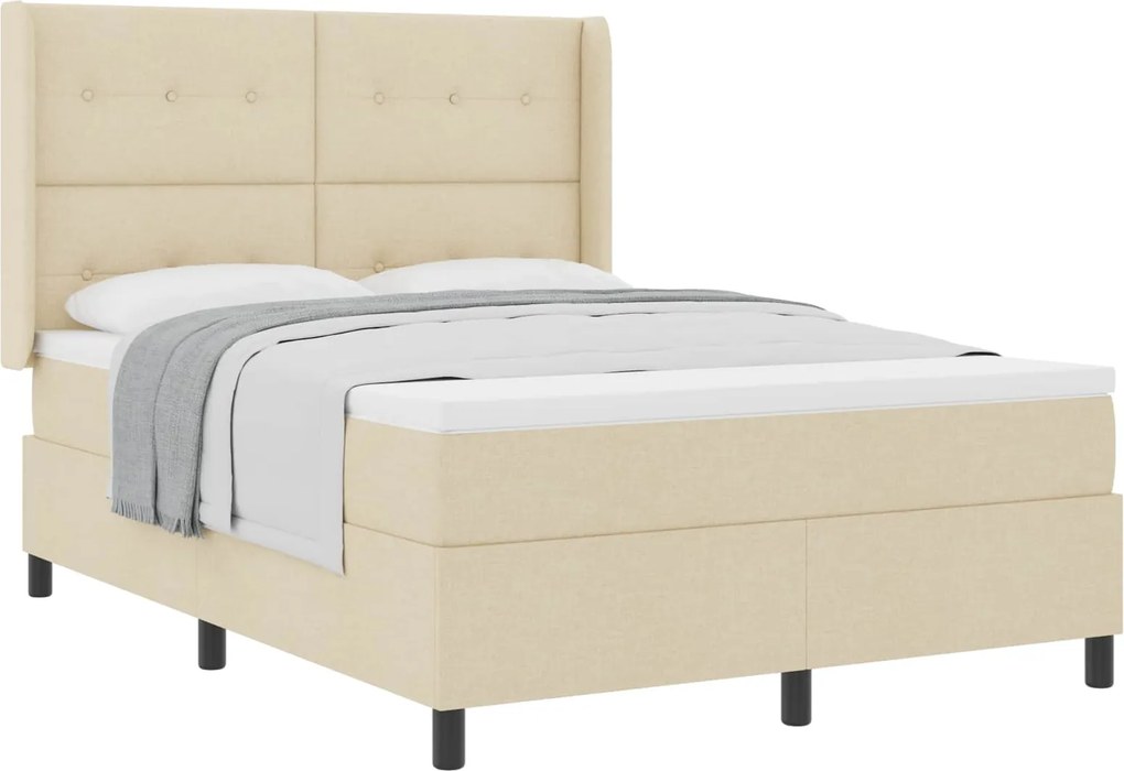 Postel s boxspringem s polštářem Krémová 200 x 160 cm textil 3341656